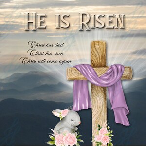 He is Risen Easter Tumbler Wrap: Bunny Praying (JPEG & PNG) - Etsy