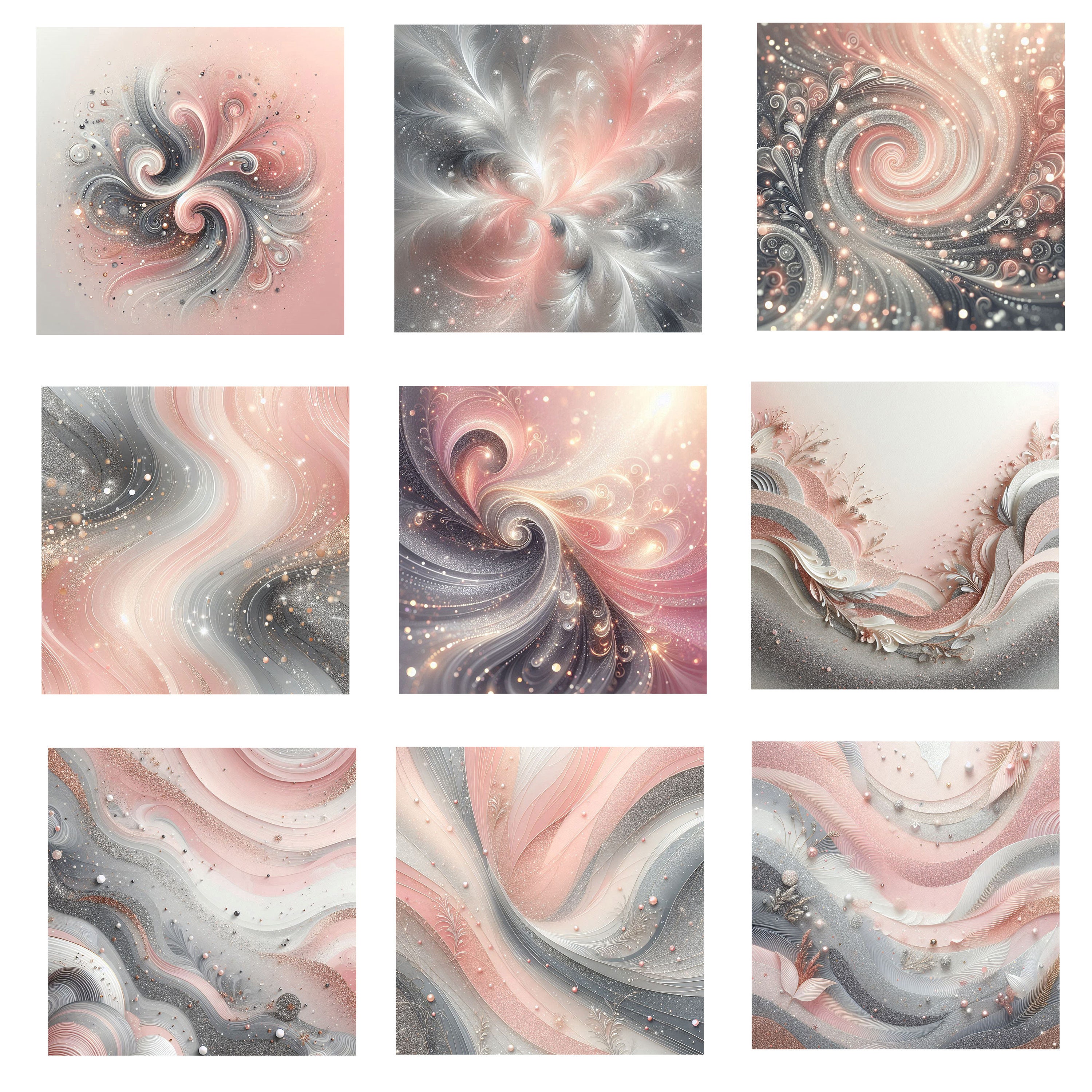 Pink and Gray 3D Background Papers: Elegant Digital Scrapbook (JPEG) - Etsy