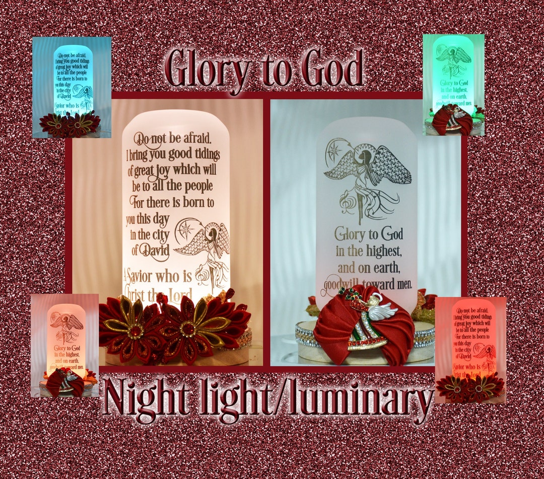 GLORY TO God-angel Color Changing Nightlight/luminary. Remote Control ...