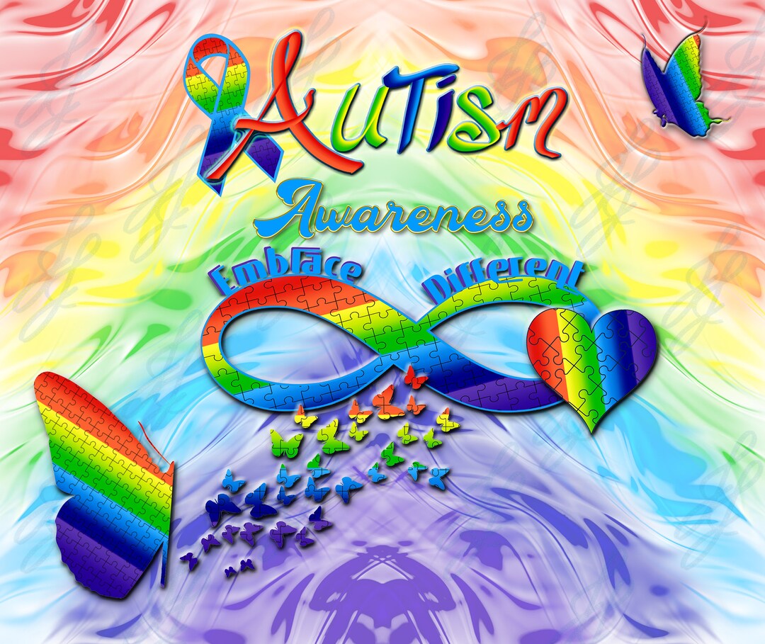 Autism Awareness Tumbler Wrap-for Both for 18 Oz Water Bottle and 20 Oz ...