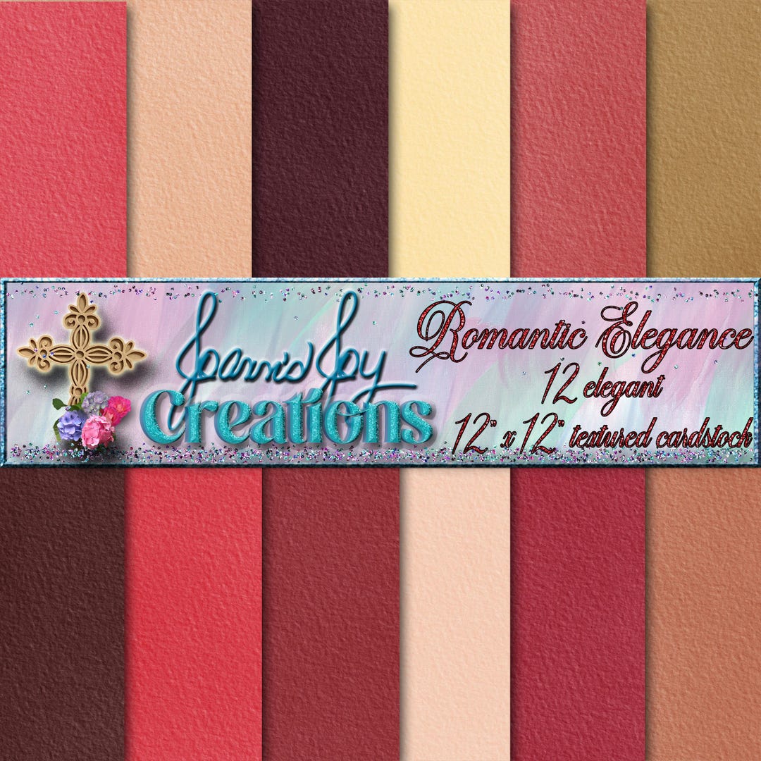 ROMANTIC ELEGANCE Beautiful Digital Cardstock Paper. Part of a Full ...
