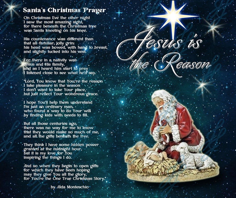 Jesus is the Reason Santa Prayer 20 Oz Tumbler Wrap (JPEG & PNG) - Etsy
