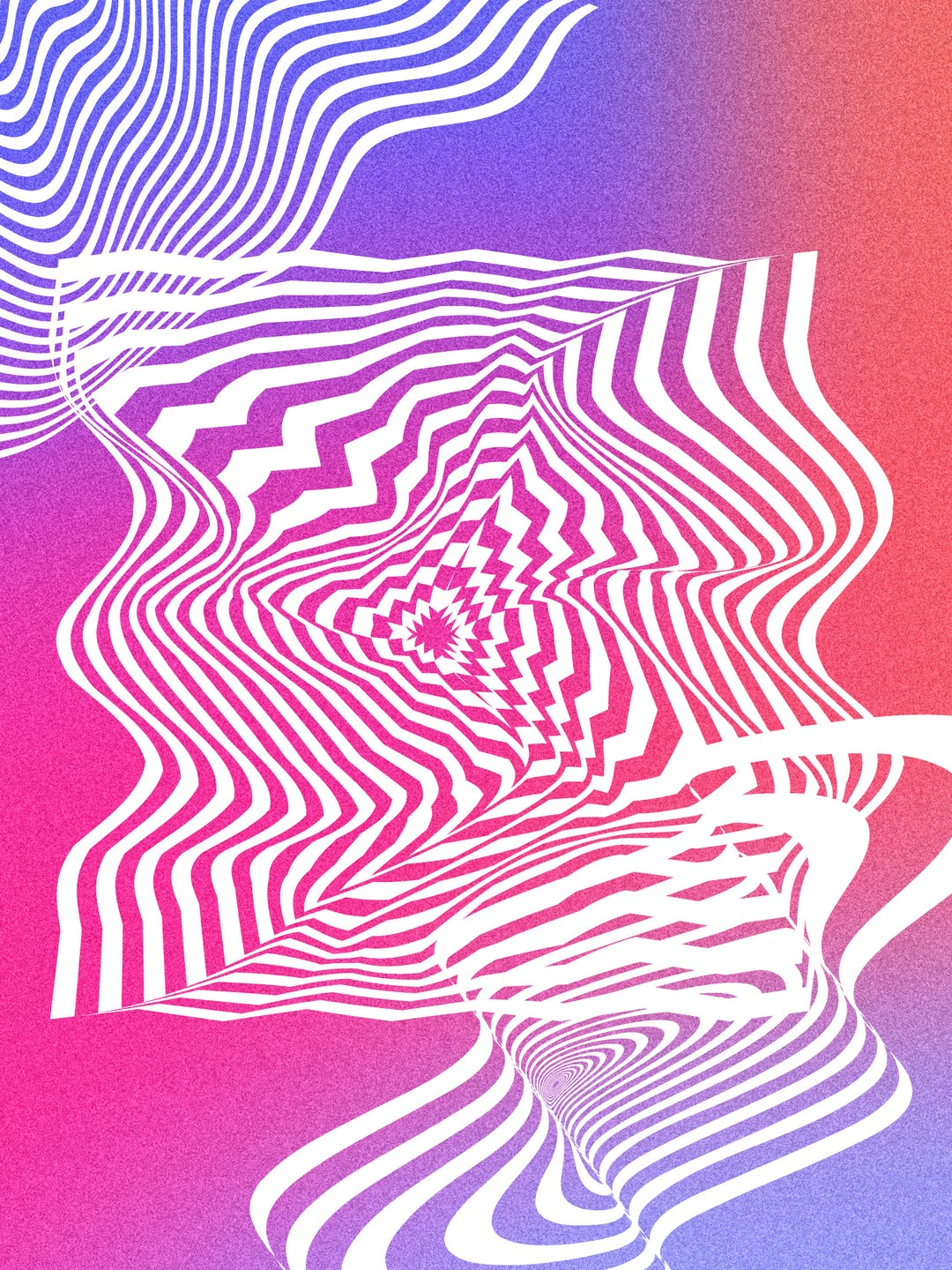 Psychedelic Wave Poster - Etsy