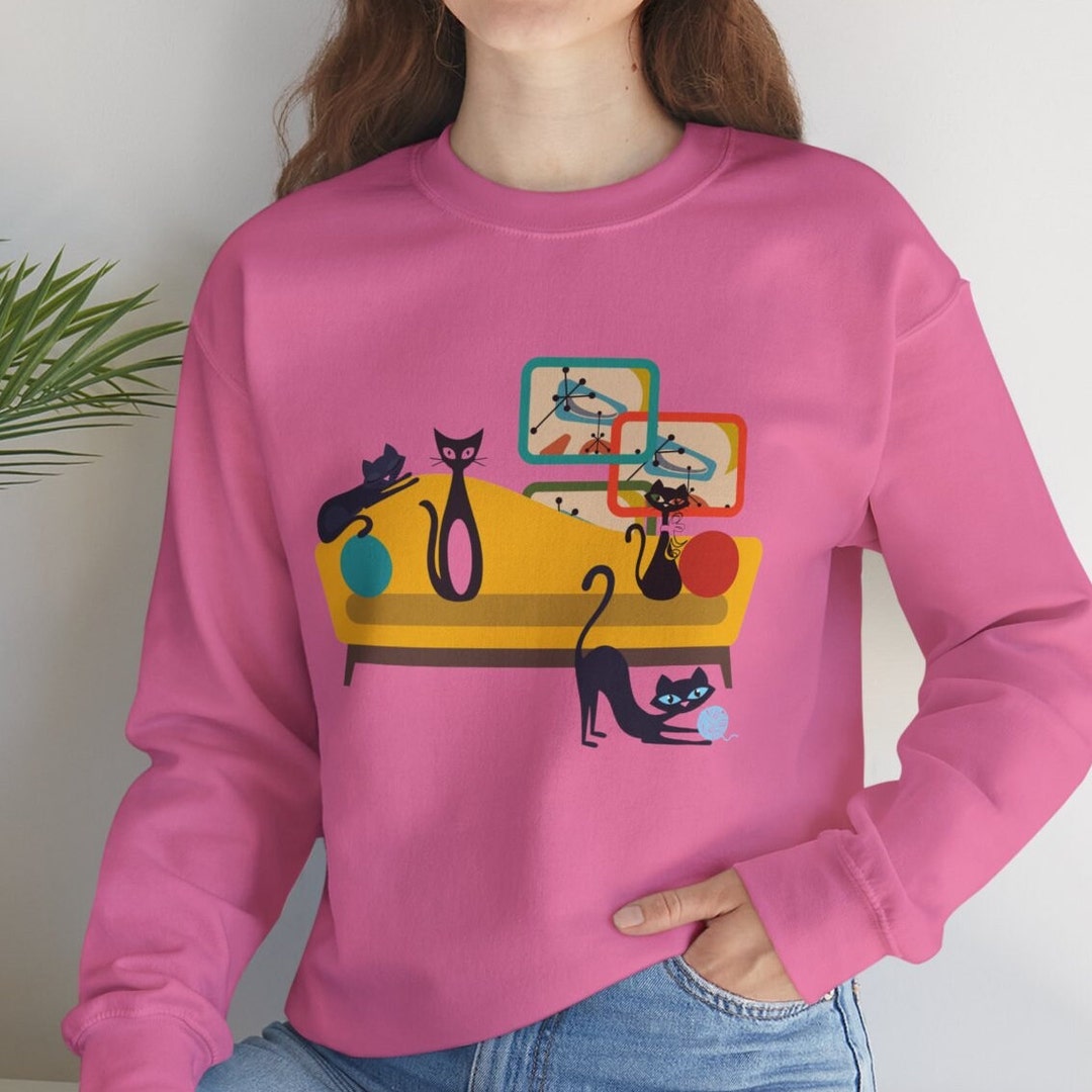 Atomic Cats Sweatshirts: Retro Mid-century Styles for Every Cat Lover ...