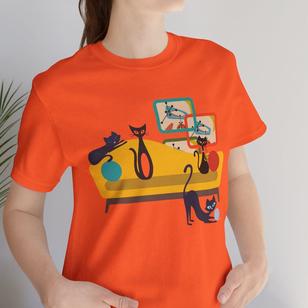 Atomic Cat T-shirt Cat Lover Gift Mid Century Modern Shirt Mid Century ...