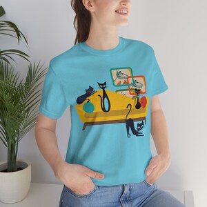 Atomic Cat T-shirt Cat Lover Gift Mid Century Modern Shirt Mid Century ...