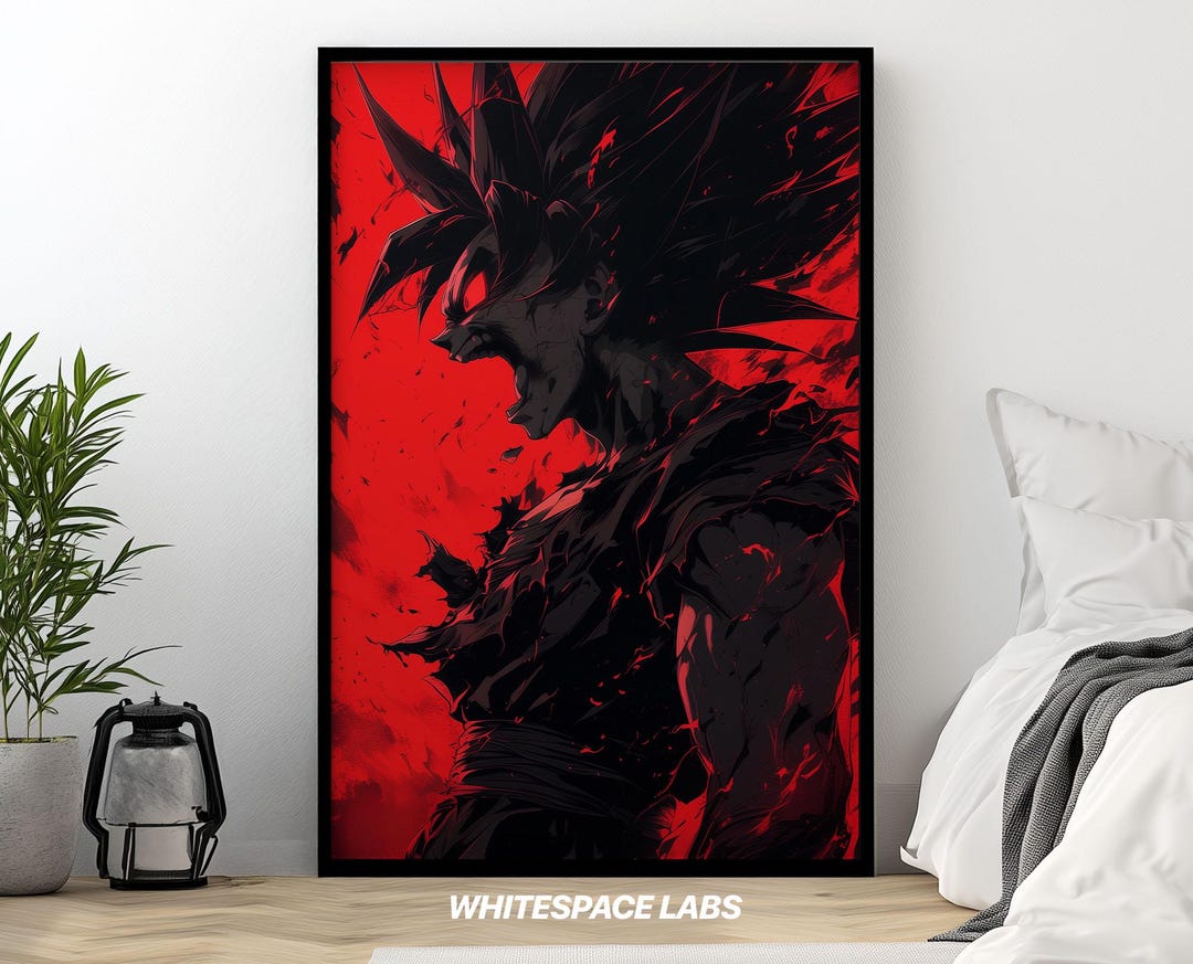 Evil Goku Digital Art Print Red & Black Anime Poster Dbz Wall Decor - Etsy