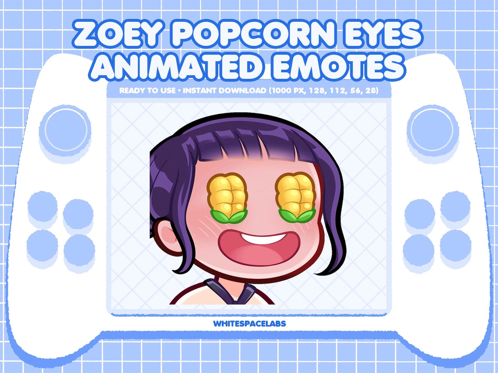 Zoey Popcorn Eyes Animated Emote – Kpop Demon Hunters GIF for Streamers ...