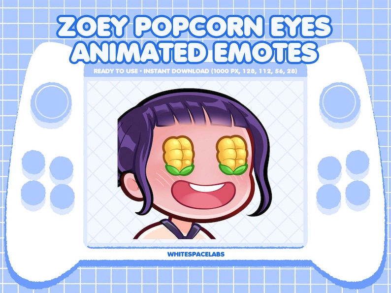 Zoey Popcorn Eyes Animated Emote – Kpop Demon Hunters GIF for Streamers ...