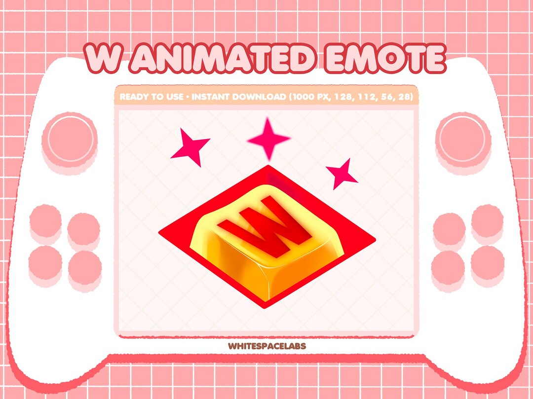 Animated W Emote – Victory Key Twitch & Discord Emote GIF for Streamers ...