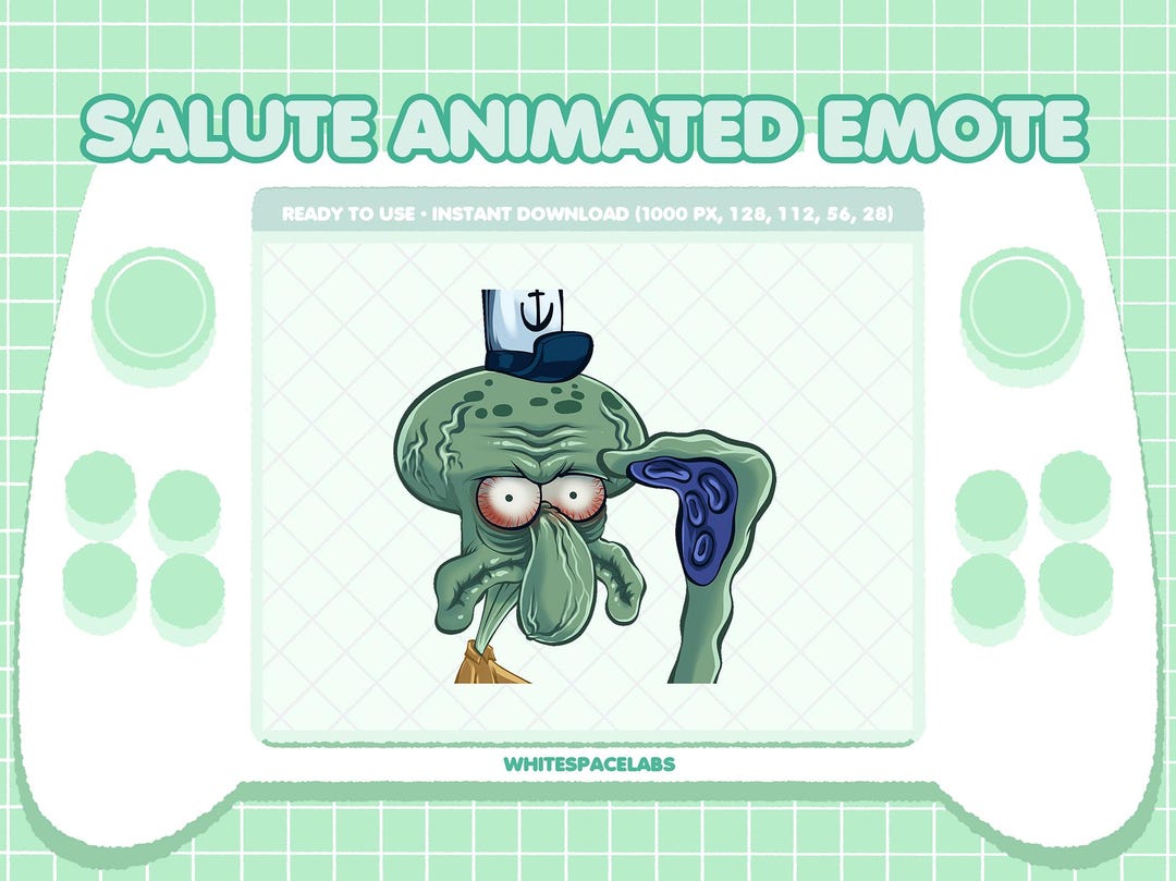 Saluting Squid-inspired Animated Emote | Funny Meme Style Twitch ...