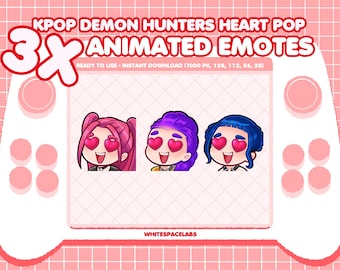 Kpop Demon Hunters Animated Emotes – Noodle Eating GIF Set of Huntrix ...