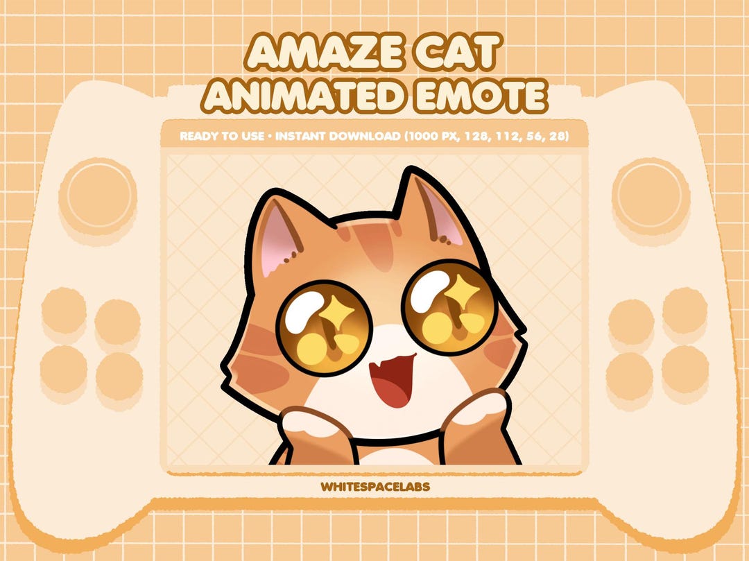Amaze Orange Cat Animated Emote GIF | Twitch & Discord Streamer ...