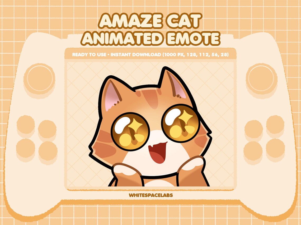 Amaze Orange Cat Animated Emote GIF | Twitch & Discord Streamer ...
