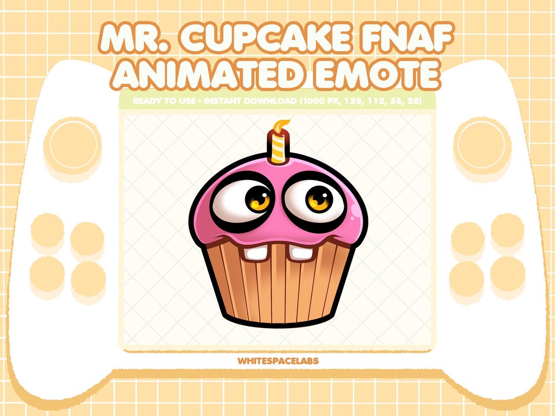 Mr. Cupcake Scared Animated Emote GIF – FNAF Reaction for Twitch ...
