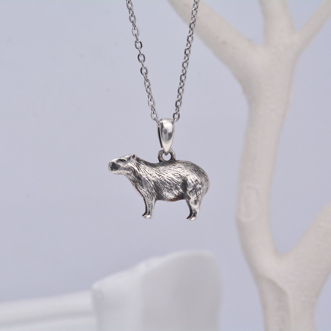 Capybara Coconut Dog Sterling Silver Necklace - Etsy