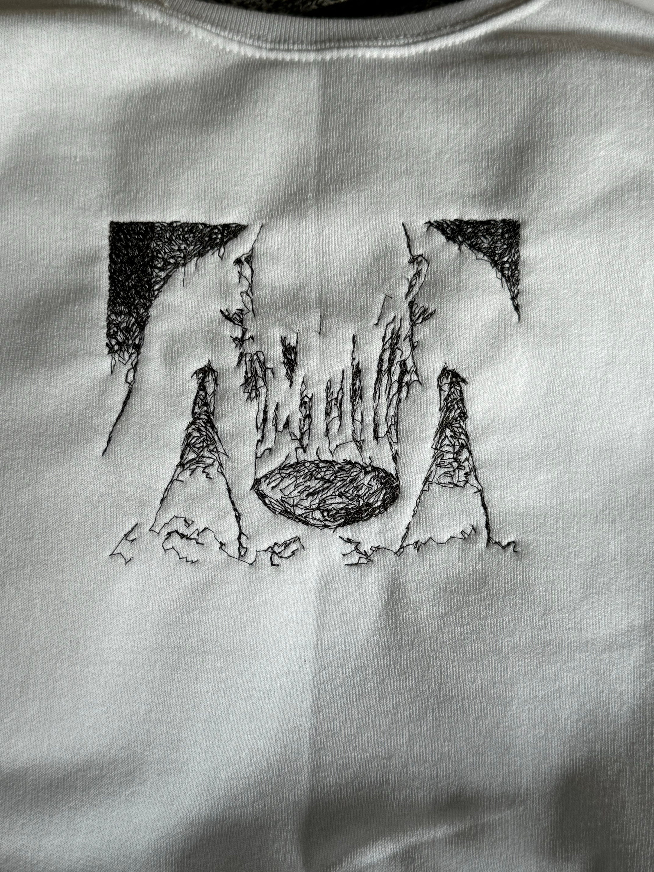 Neon Genesis Evangelion Inspired Embroidered Sweatshirt Lilith Third Impact Mask Melting Black ...