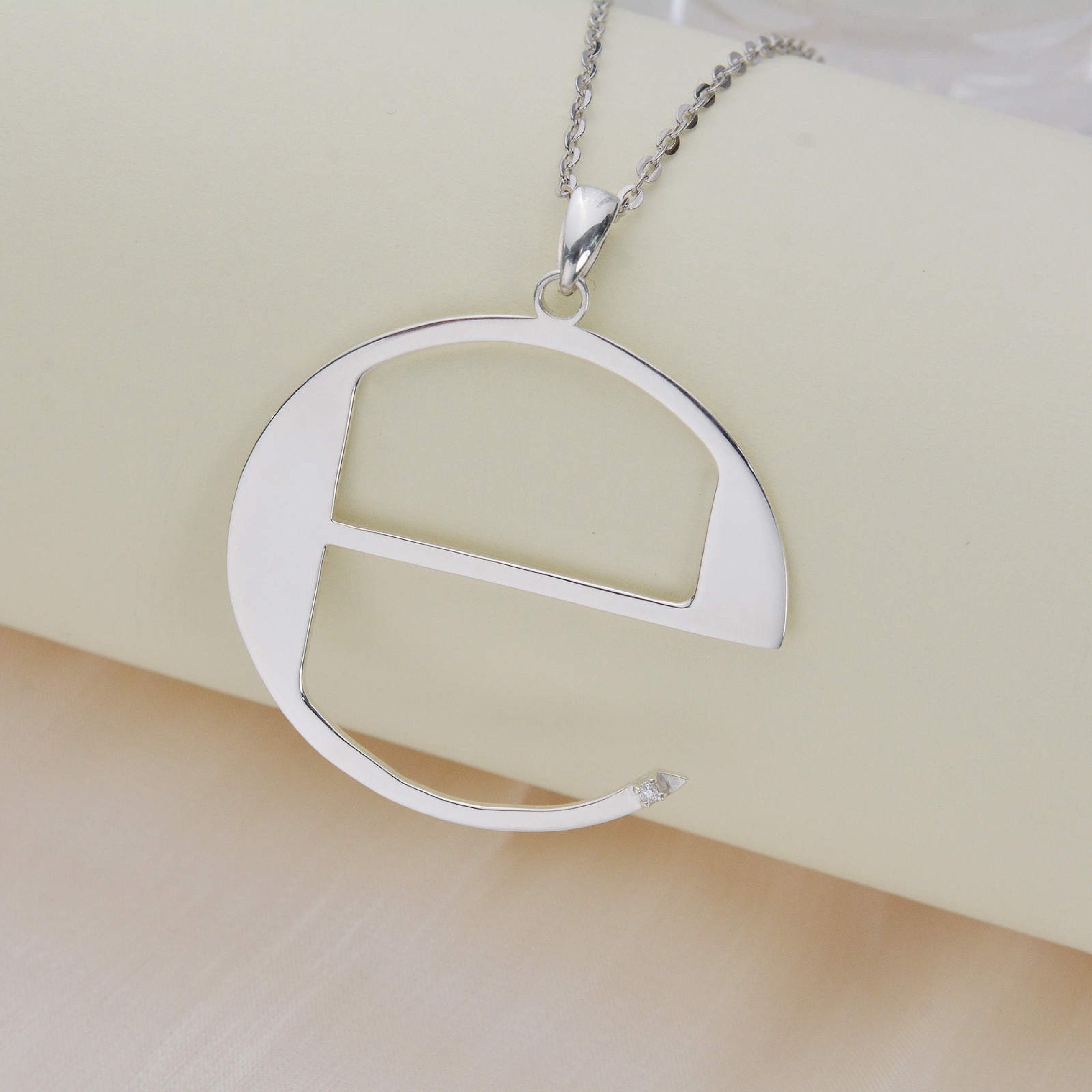 E Symbol Sterling Silver and Diamond Necklace Ecco2k Drain Gang Bladee ...