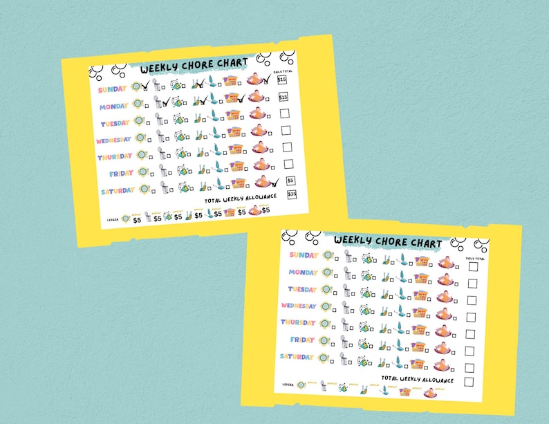 Printable Chore Chart for Kids - Etsy