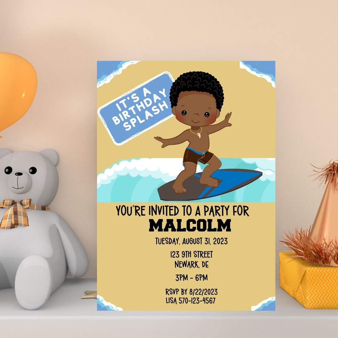 Pool Party for Boys Invitations Birthday Party for Boys - Etsy