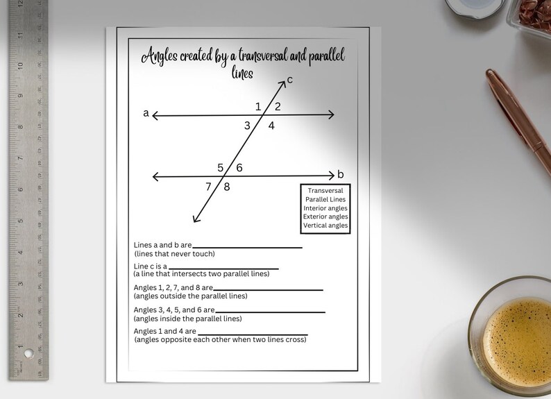 Parallel Lines Cut by a Transversal Intro - Etsy
