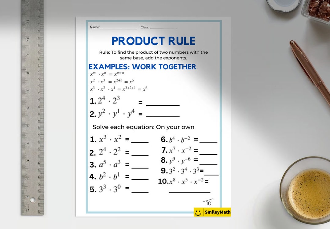 Laws of Exponents (product Rule) - Etsy