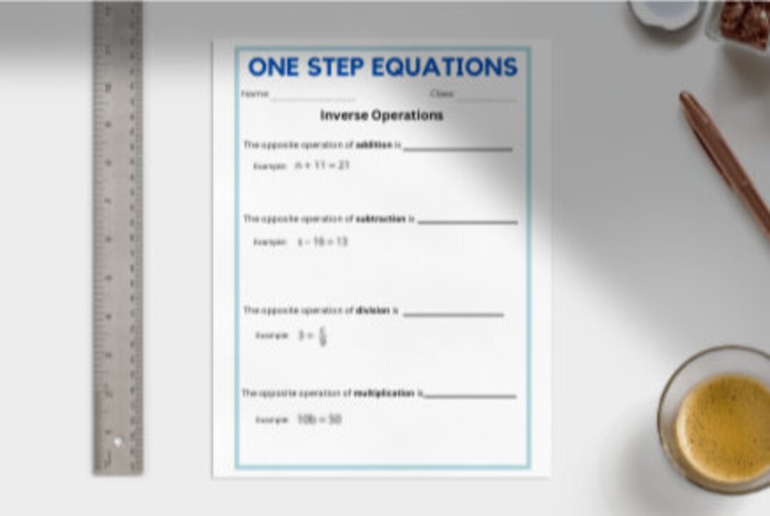 Inverse Operations one Step Equations - Etsy