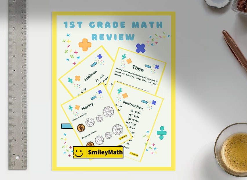 1st Grade Math Review Workbook - Etsy