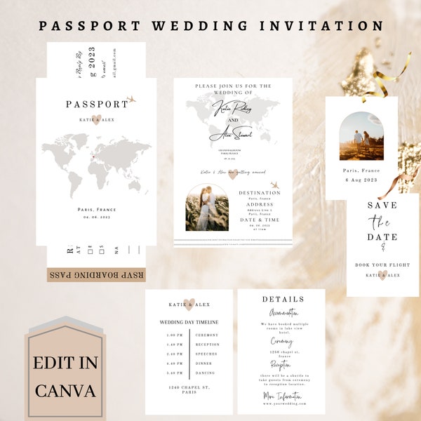 Canva Passport Template Etsy 8809
