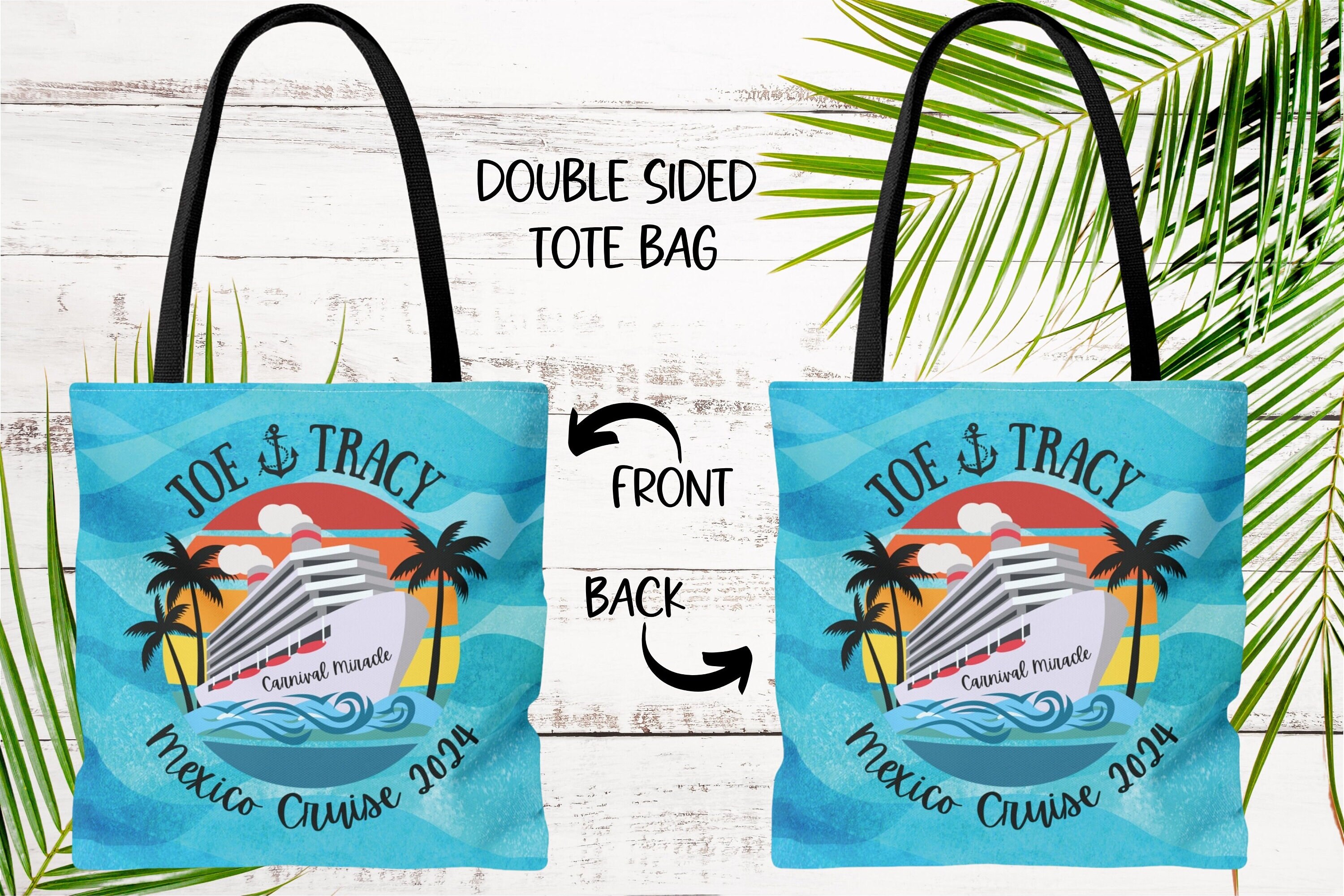 Custom Cruise Tote Bag, Couples Vacation Overnight Bag, Large Tote Bag ...
