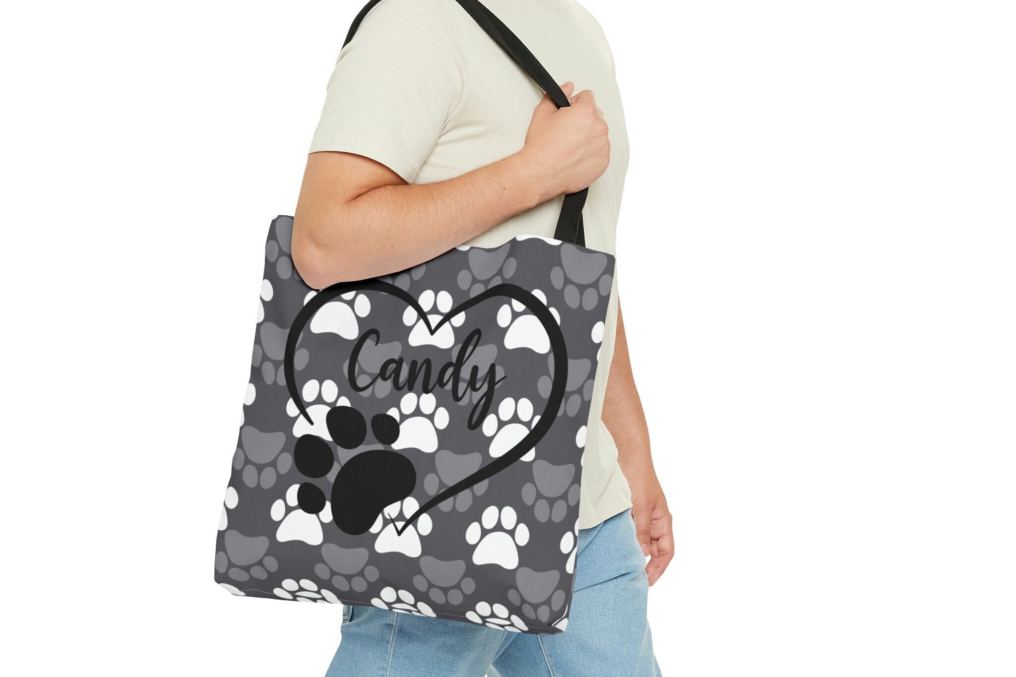 Personalized Dog Tote Bag Custom Dog Paw Bag Dogs Name Tote - Etsy