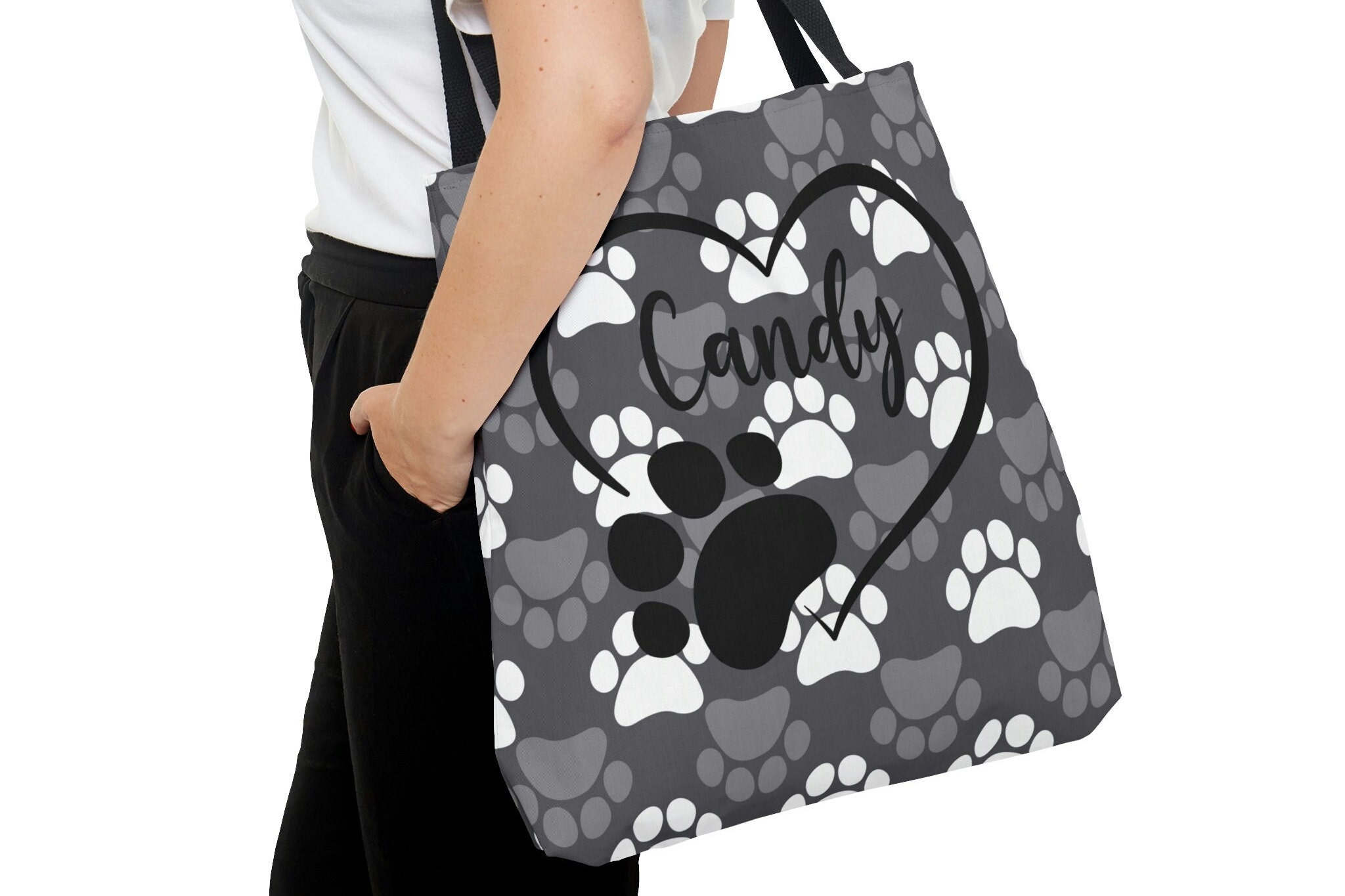 Personalized Dog Tote Bag Custom Dog Paw Bag Dogs Name Tote - Etsy