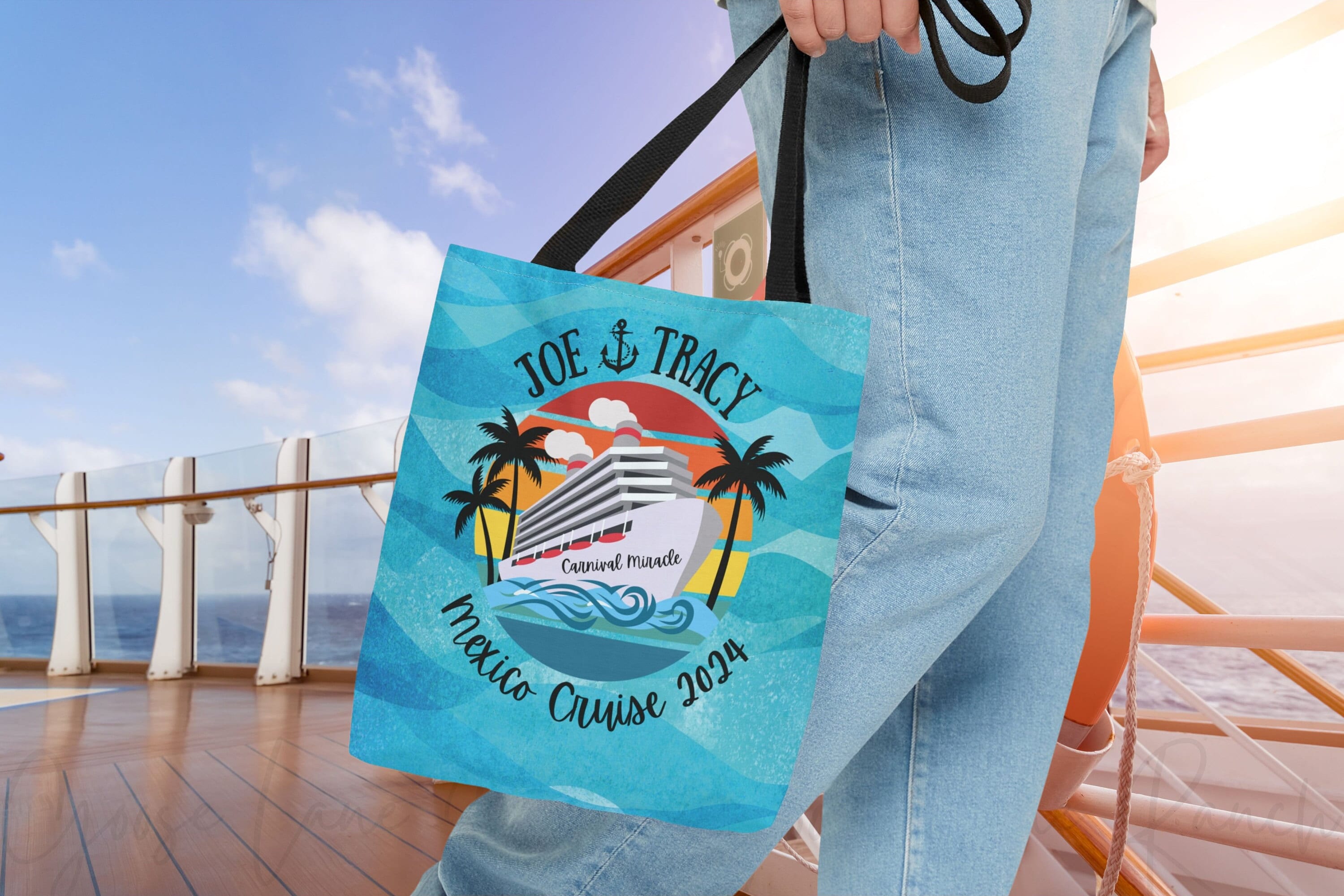 Custom Cruise Tote Bag, Couples Vacation Overnight Bag, Large Tote Bag ...