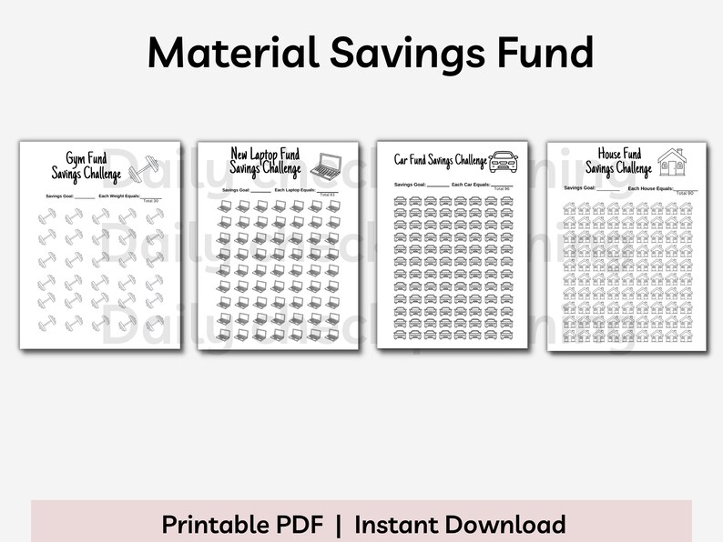 Savings Fund Challenge Bundle! Printable Savings Challenge, Budget ...