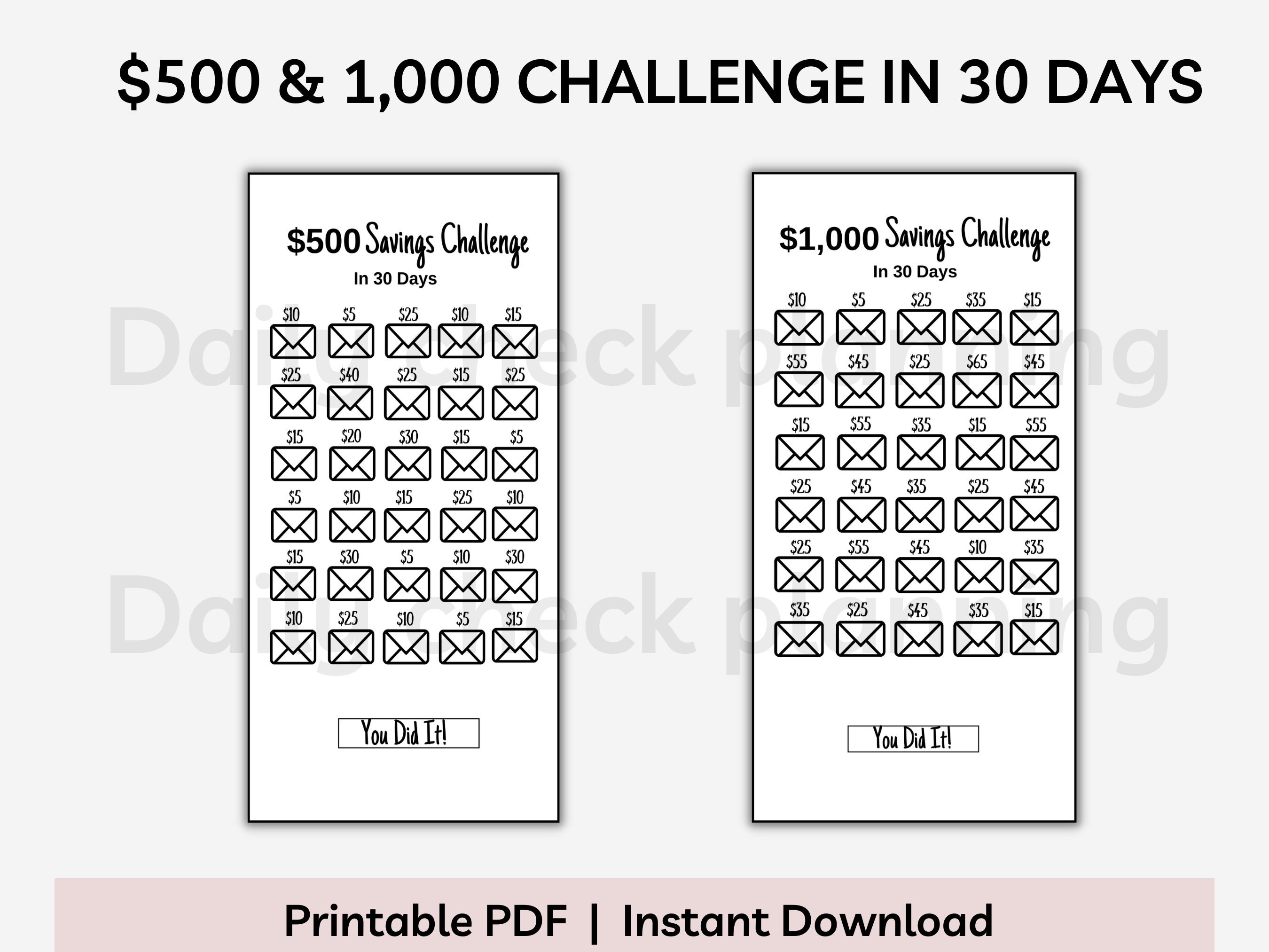 A6 3x6 Money Saving Challenge Bundle, Printable or Digital Pdf. Set of ...