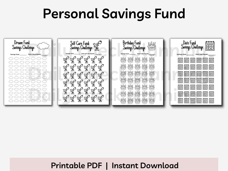 Savings Fund Challenge Bundle! Printable Savings Challenge, Budget ...