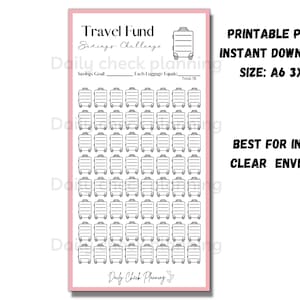 Digital- Travel Fund Savings Challenge A6 3x6 - Etsy