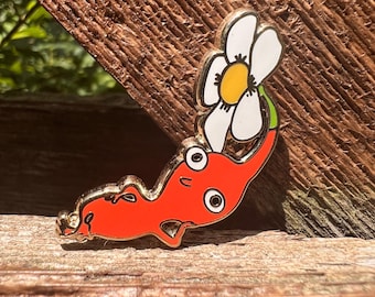 Red Pikmin Inspired Hard Enamel Pin - Etsy