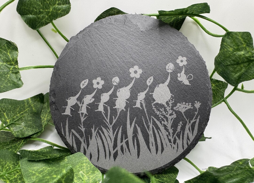 Pikmin Engraved Slate Coaster (custom Quantity) • Laser Engraved • Made ...