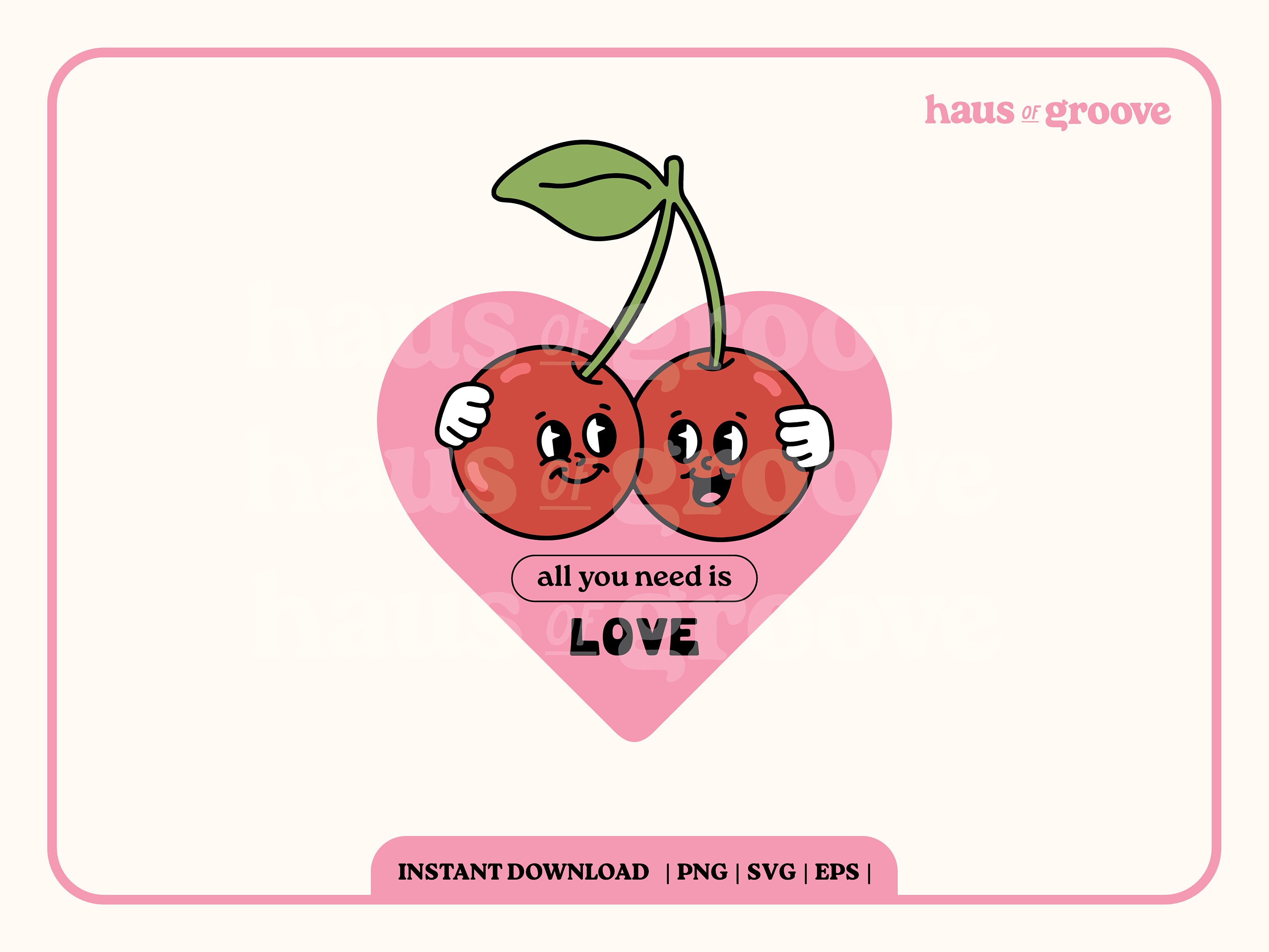 Retro Cherry PNG, SVG, Digital Sublimation, Valentine PNG Design, Cute ...