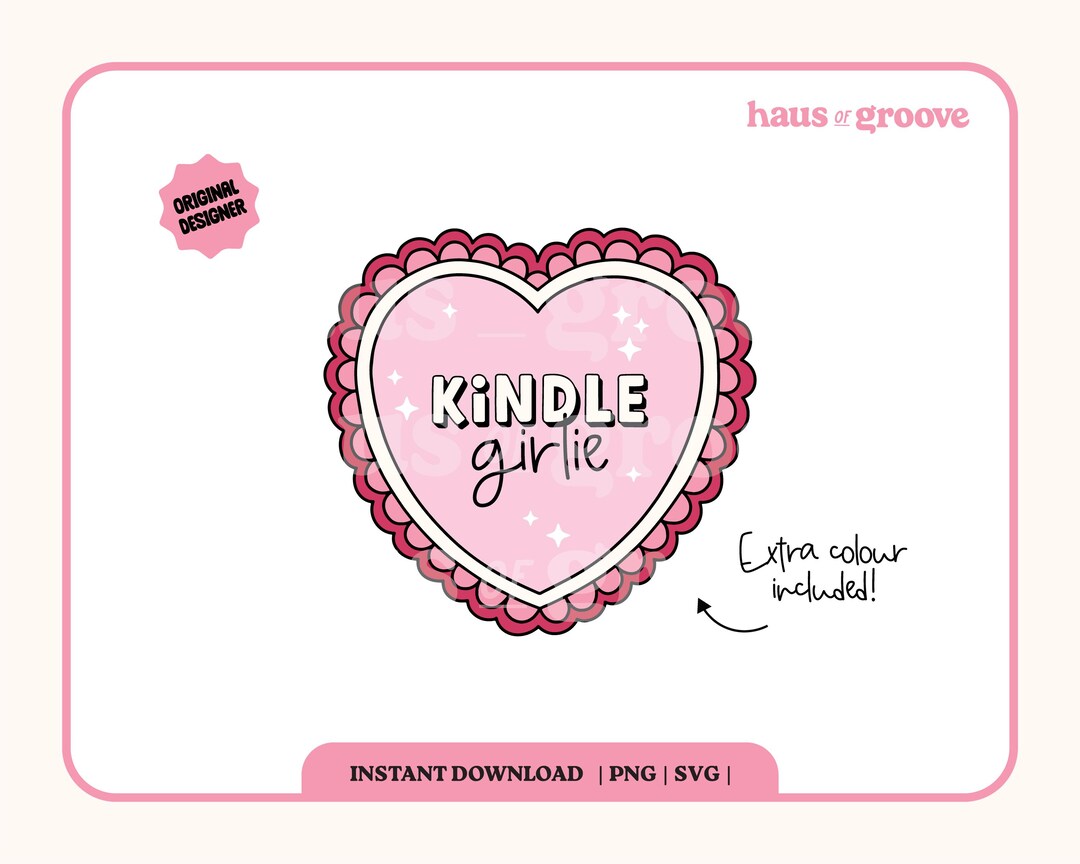 Kindle Girlie SVG, Cute Trendy SVG, Booktok PNG, Digital Sublimation ...