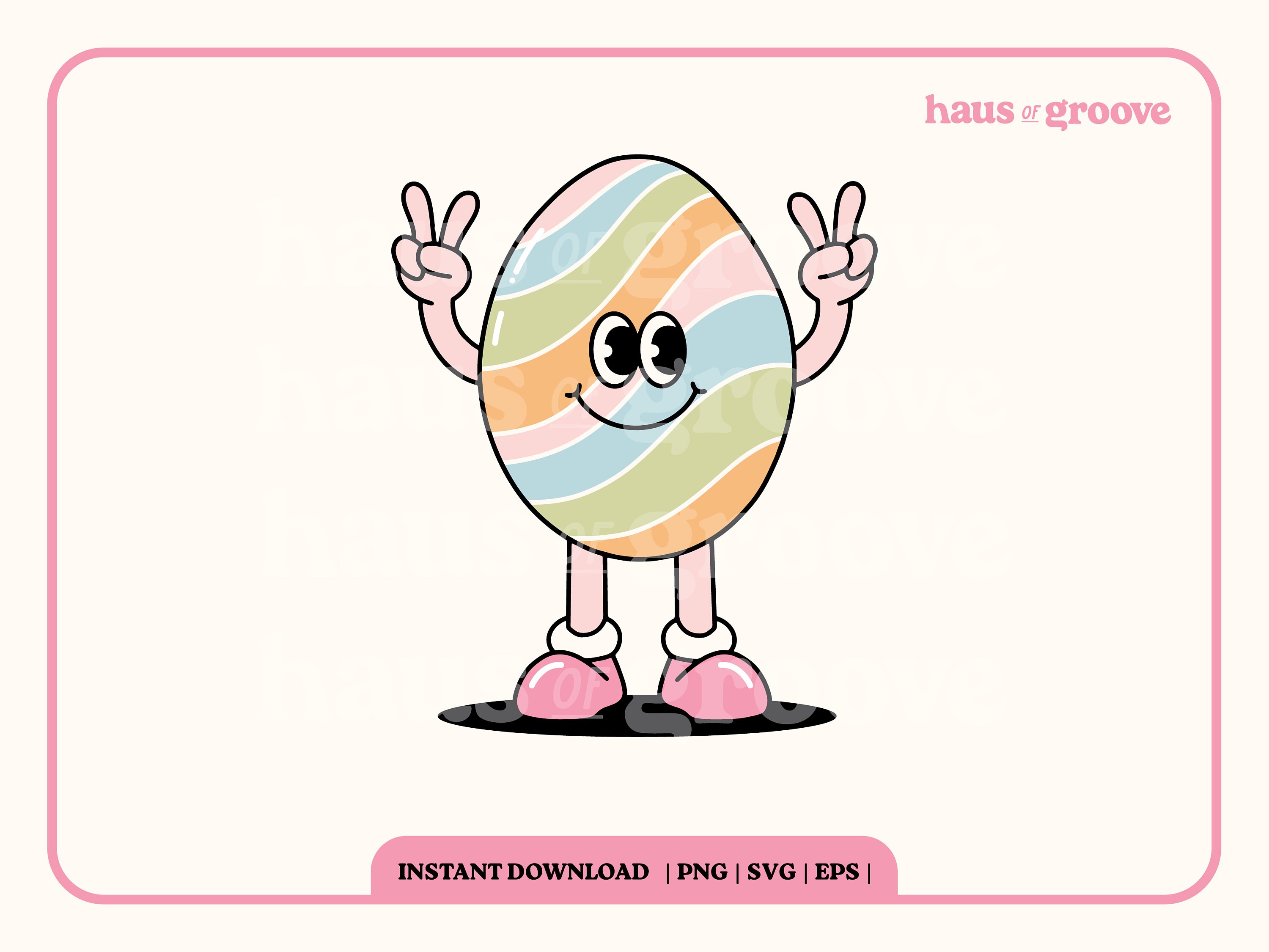 Groovy Easter Egg SVG, Retro Easter PNG, Trendy Pastel Easter, Retro ...
