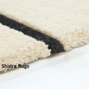 Black and White Hand Tufted Modern Indian Round Wool Rug for Home and ...