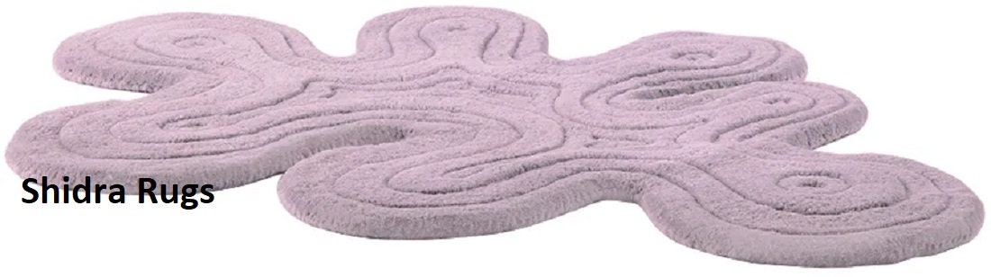 Muted-green Amoeba Rug Handcrafted Irregular Shape, Perfect for Living ...