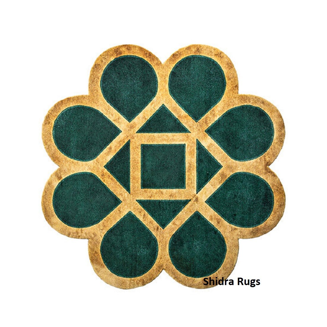 Handmade Irregular Design Green Round Pattern Rugs,100% Woolen Modern ...