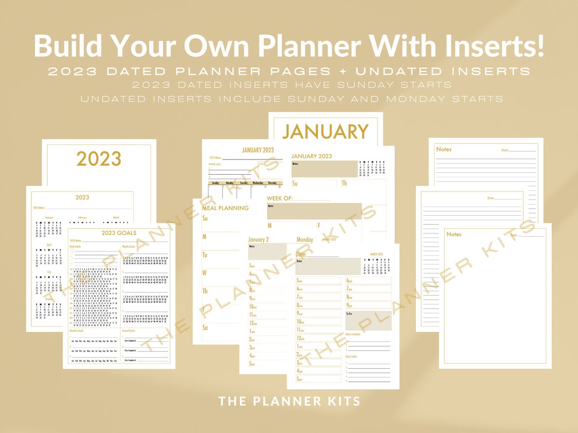 2023 Ultimate Happy Gold Planner Printable, 2023 Calendar, Monthly ...