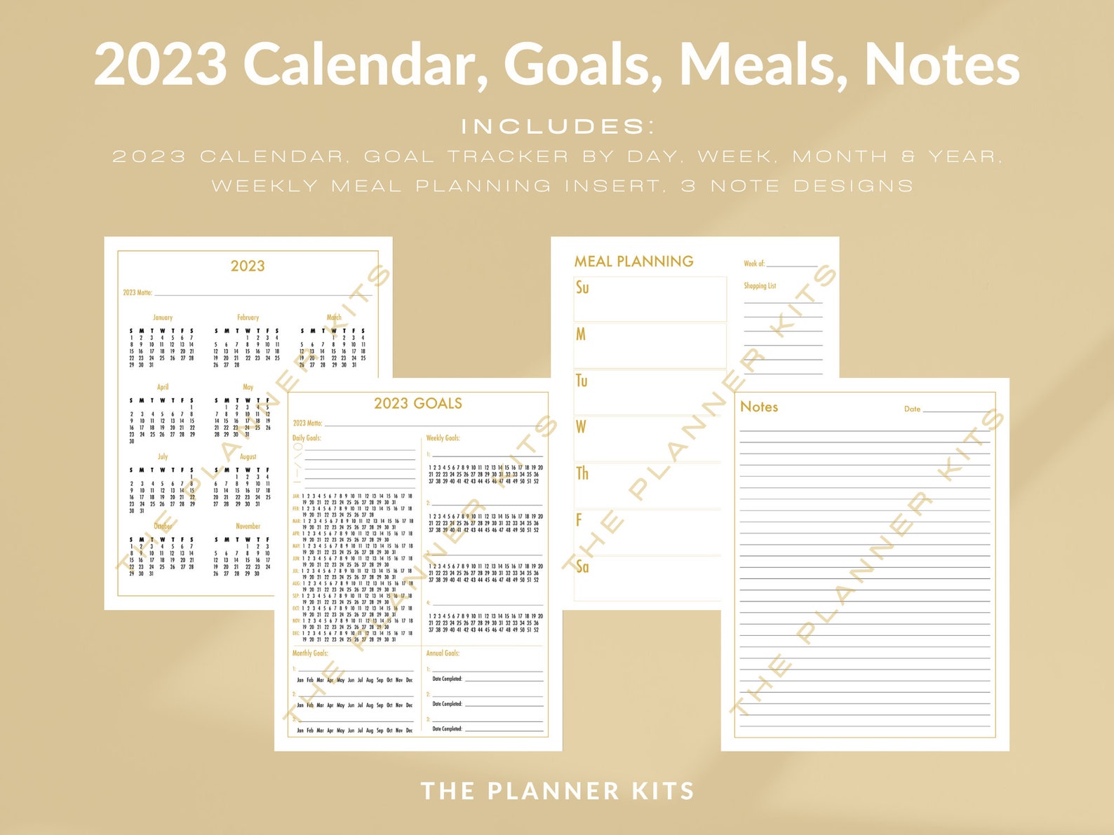 2023 Ultimate Happy Gold Planner Printable, 2023 Calendar, Monthly ...