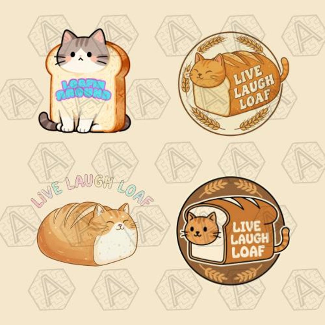 Cat Loaf SVG Bundle | Funny "live Laugh Loaf" Designs (digital Files ...