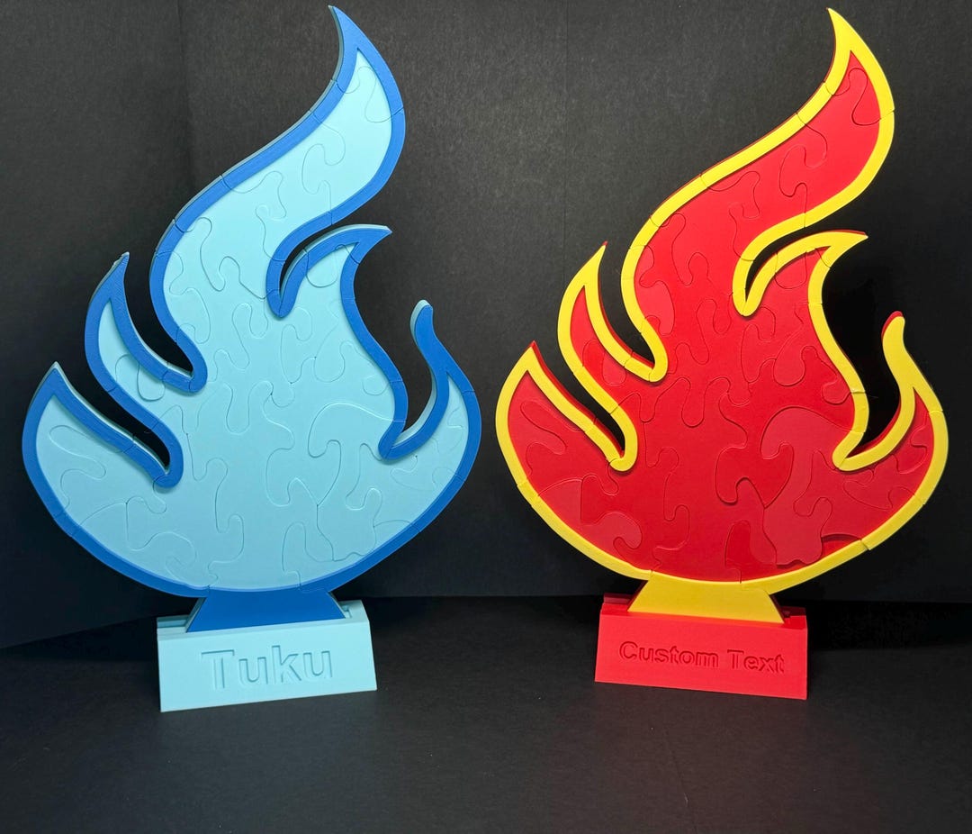 Survivor Fire Puzzle Large 11.5” Tall | Personalized Colors and Text ...