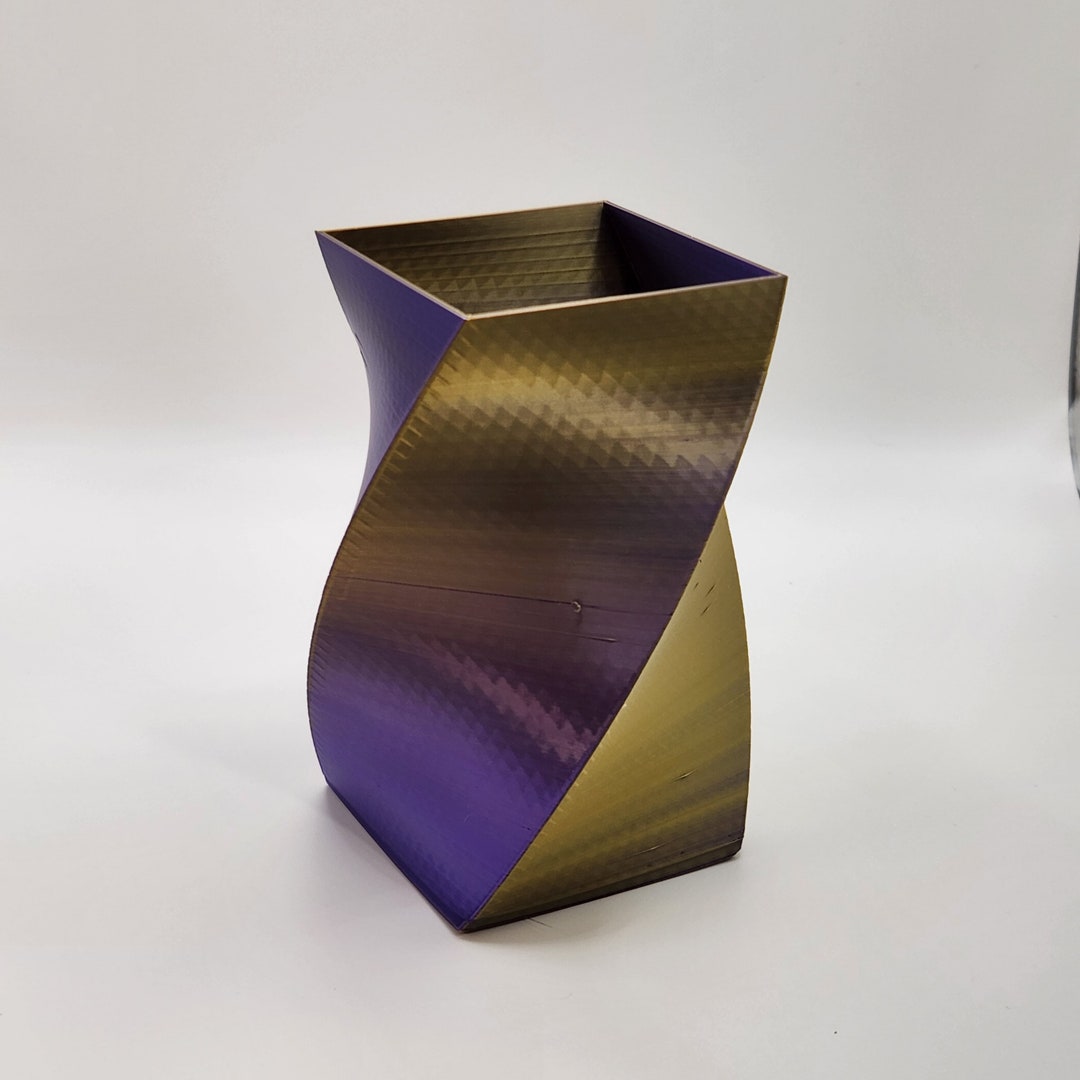 3D Printed Twisted Square Desk Organizer - Etsy